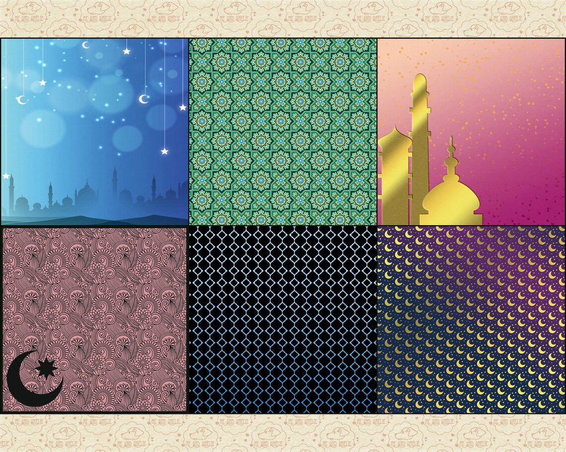 Arabic Designs Variety Digital Papers Arabic Pattern Islamic - Etsy