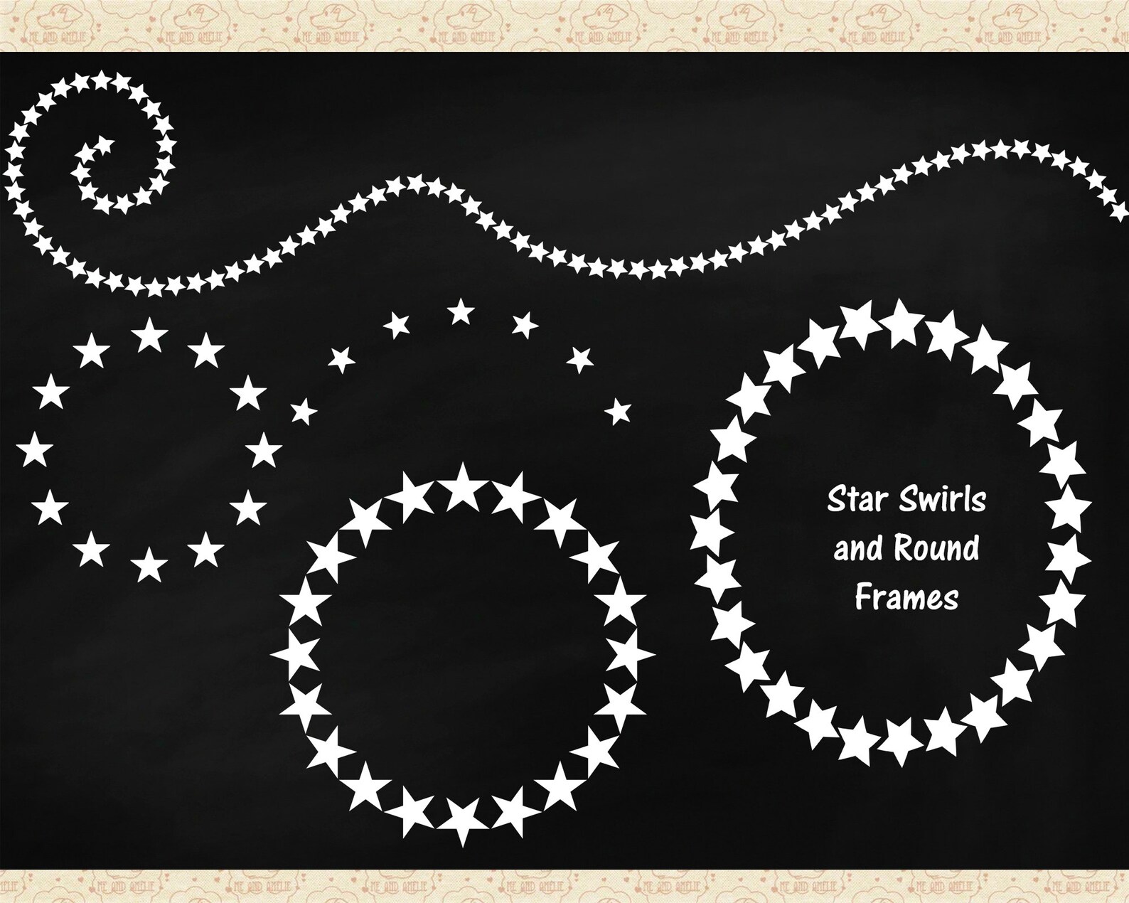 Chalkboard Stars Clipart Chalk Star Bunting Chalk Star - Etsy