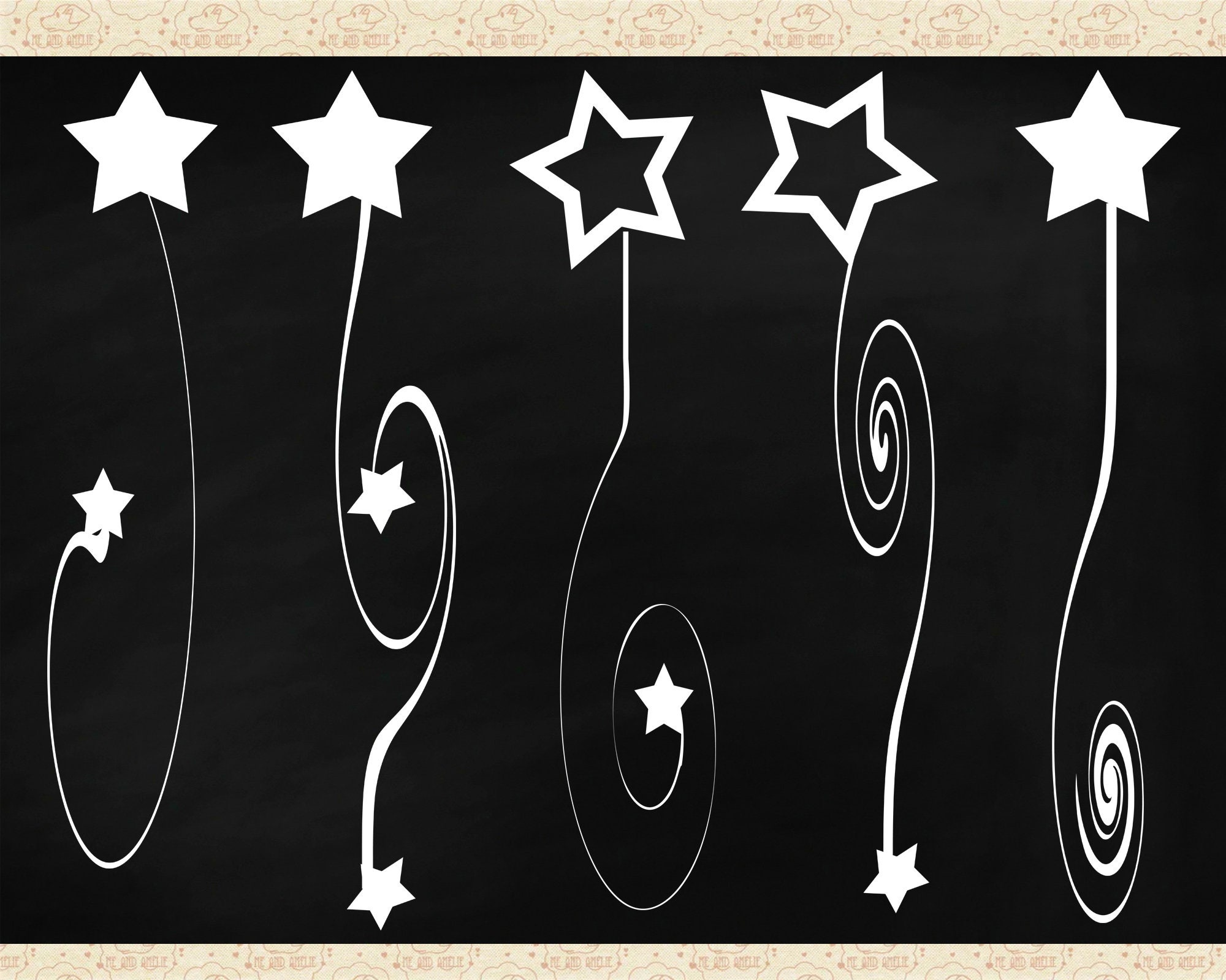 Chalkboard Stars Clipart Chalk Star Bunting Chalk Star - Etsy