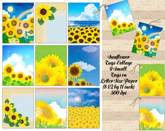 Editable Sunflower Gift Tags, Printable Any Occasion Labels, Instant ...