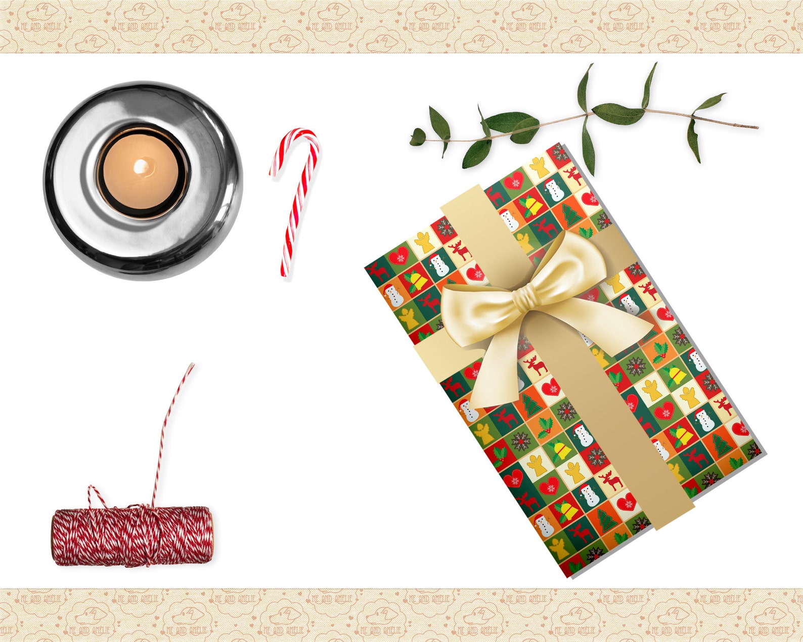 Christmas Traditional Digital Papers Holiday Small Pattern | Etsy