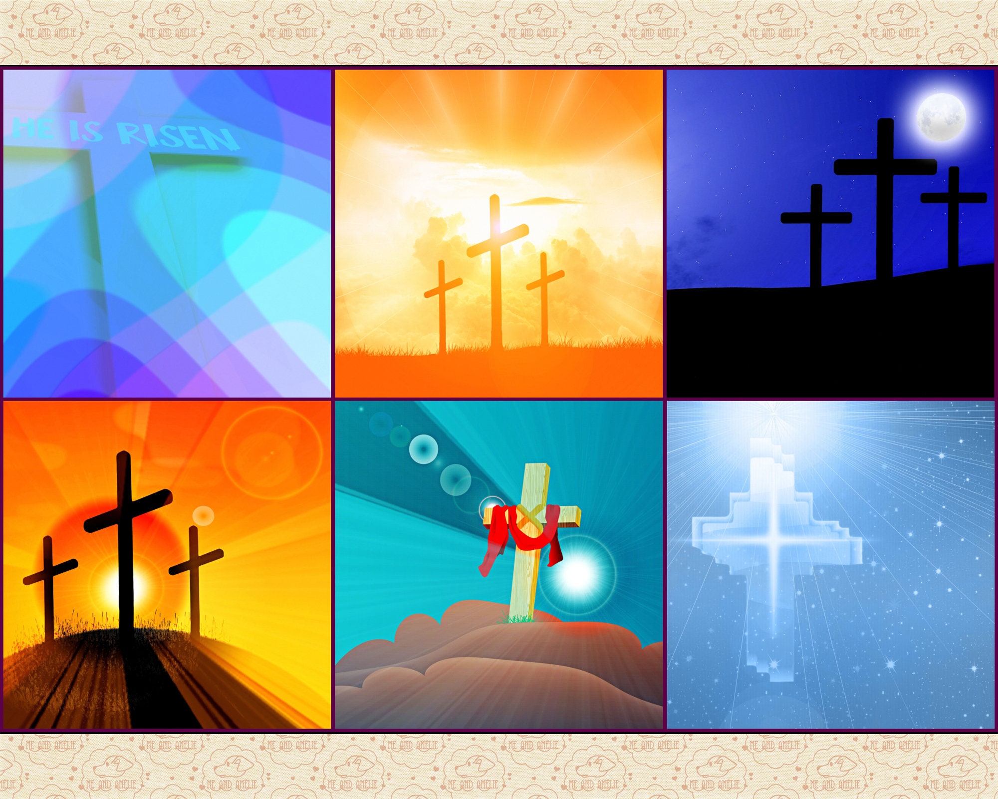 Religious Easter Digital Paper Jesus Crucifixion Last Supper - Etsy