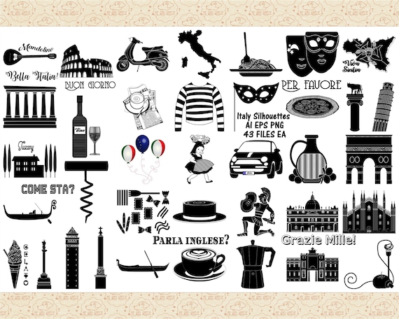 Italy/italian Elements AI EPS no SVG Png Files Pisa - Etsy