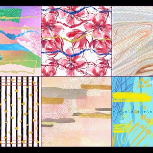 Abstract Mixed Media Digital Papers, Watercolor, Paint, Glitter ...
