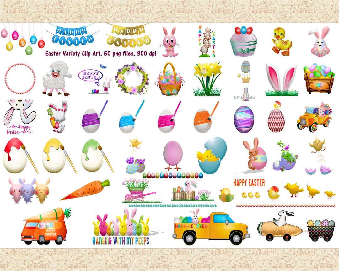Easter Variety Clipart, Easter Egg Clipart, Bunny Clipart, Easter Car ...