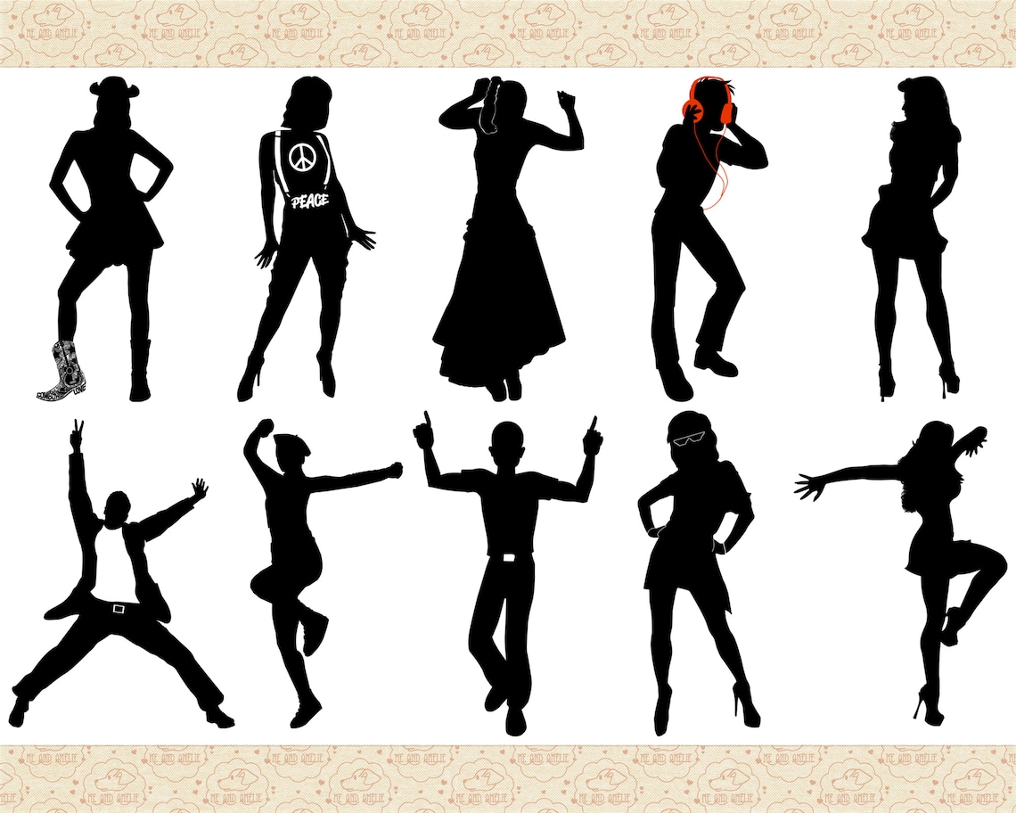 Dance Variety Vector Clip Art, Adobe Illustrator, EPS (no Svg) & PNG ...