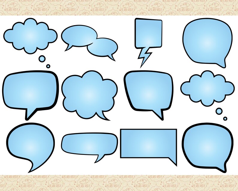 Comic Speech Bubbles AI EPS (no Svg) PNG, Gradient Green Bubbles ...