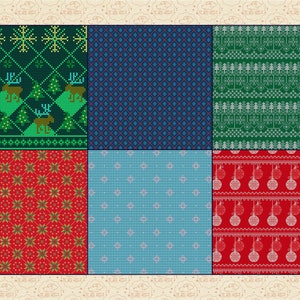 Christmas Sweater Weather Digital Papers, Ugly Sweater Digital Papers ...
