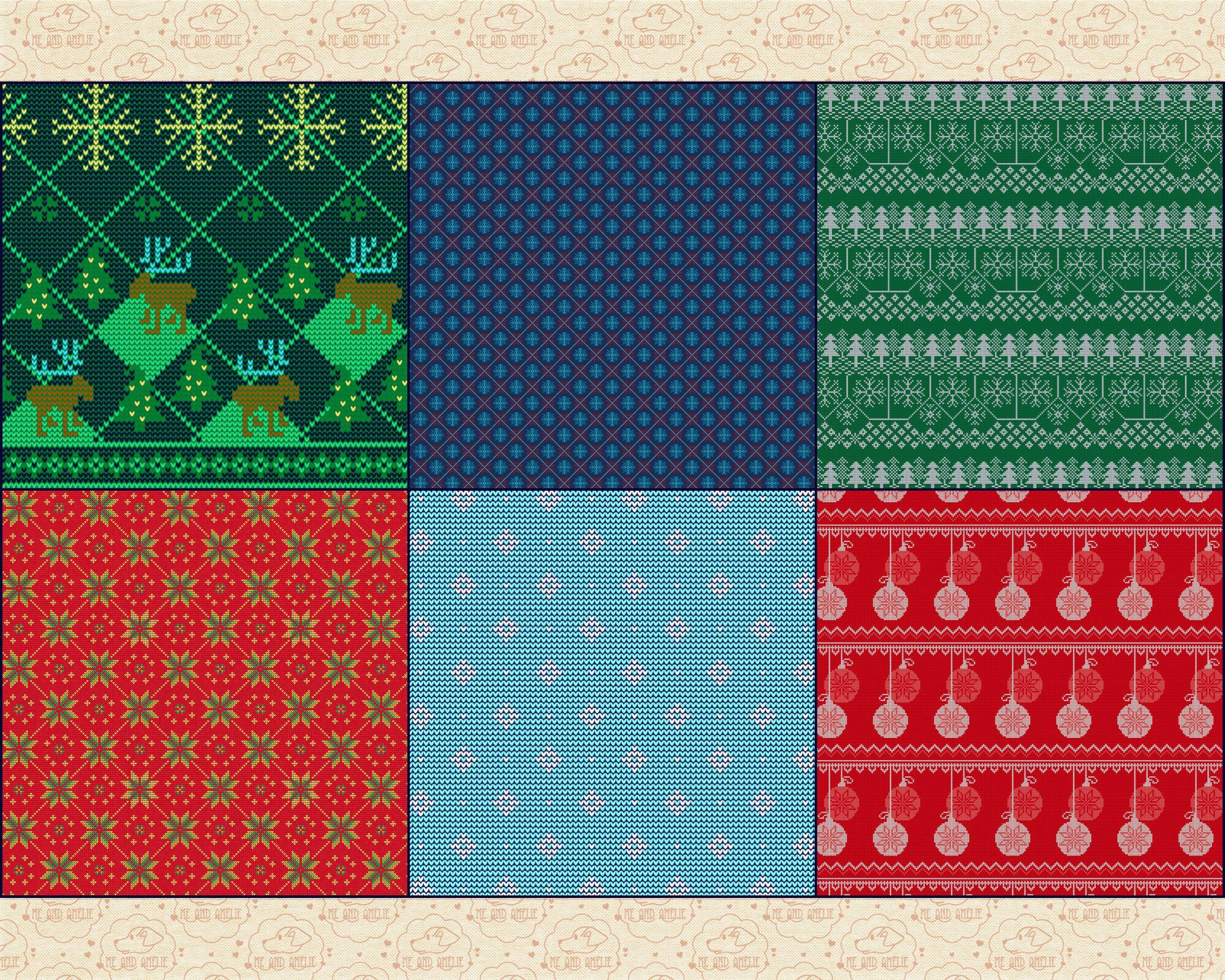 Christmas Sweater Weather Digital Papers Ugly Sweater Digital - Etsy