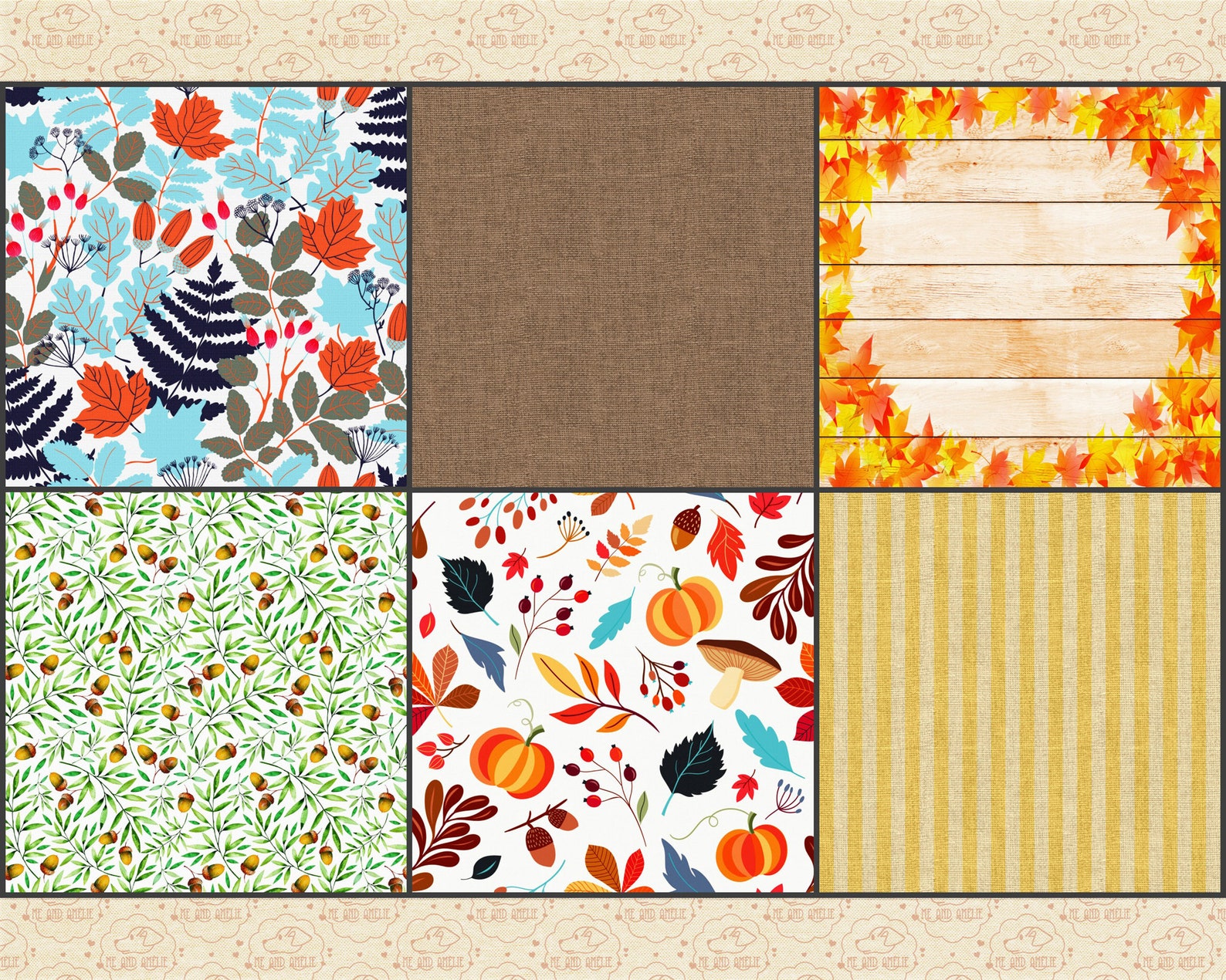 Autumn Variety Mega Bundle Digital Paper Pack Fall Scenery | Etsy