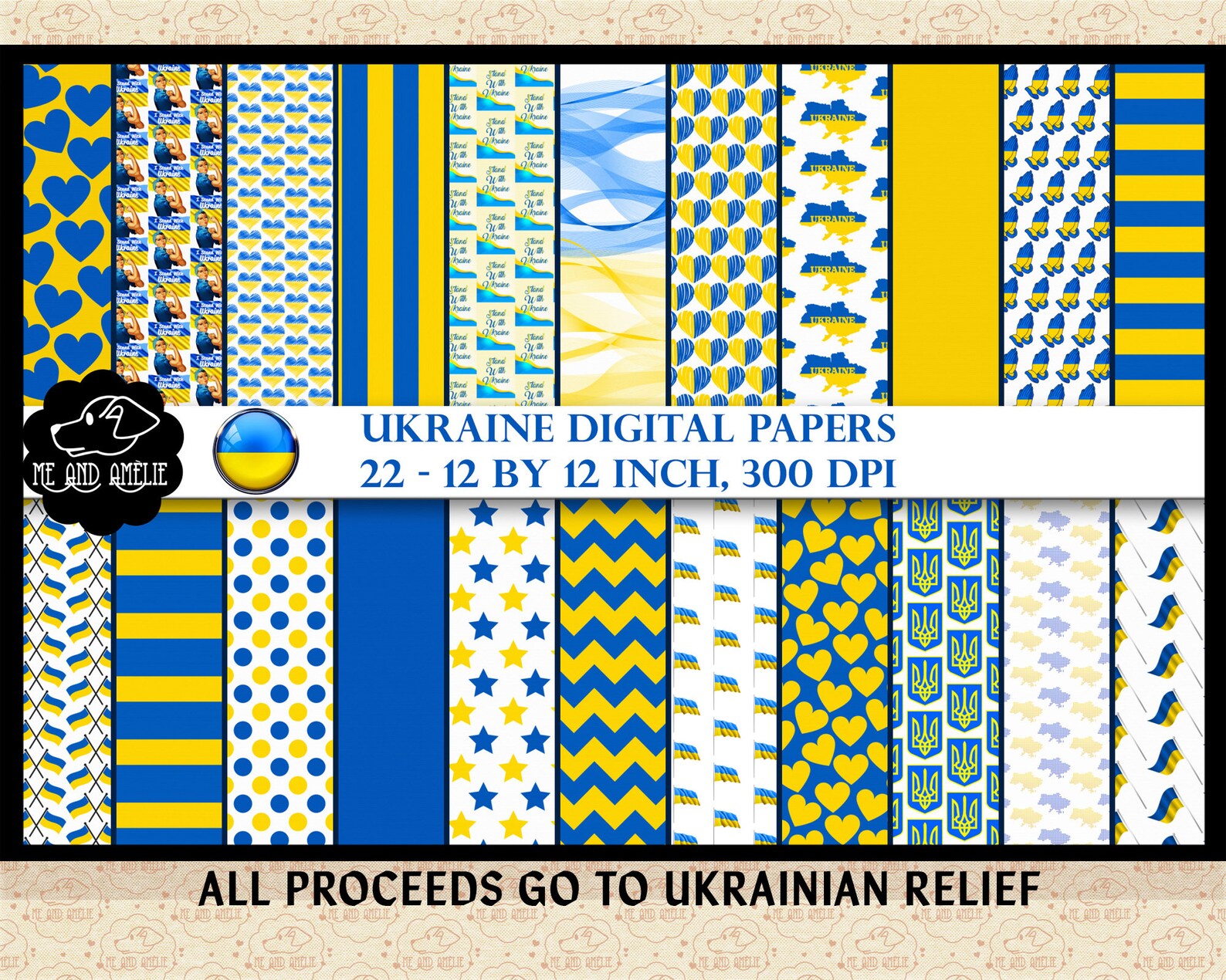 Ukraine Digital Papers ALL PR0CEEDS G0 T0 UKRAINIAN RELIEF | Etsy