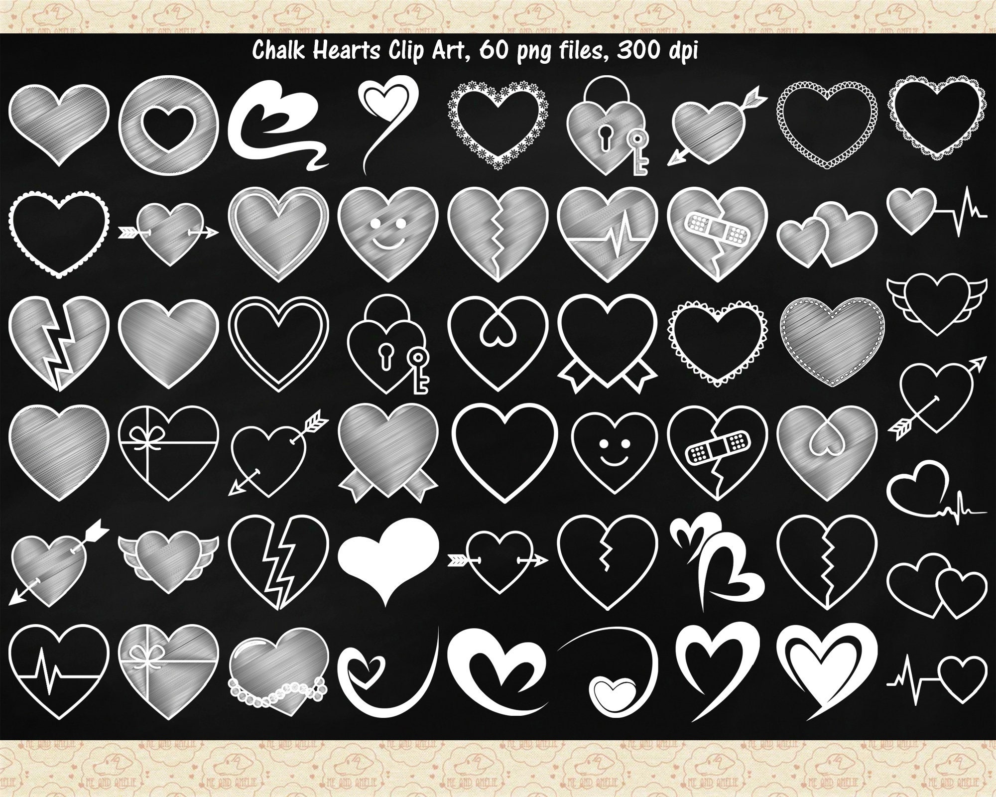 Chalk Heart Clipart
