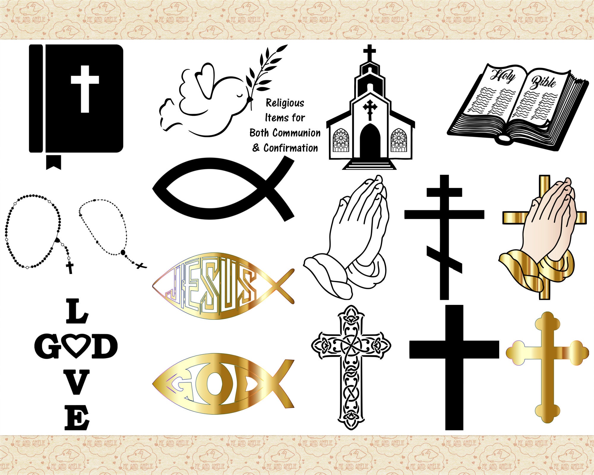 First Communion and Confirmation Silhouettes AI EPS N0 Svg - Etsy