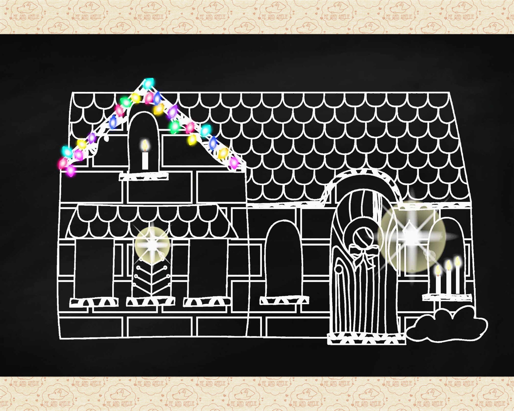 Chalk Christmas Village Clipart, 36 PNG Files (digital Download) - Etsy