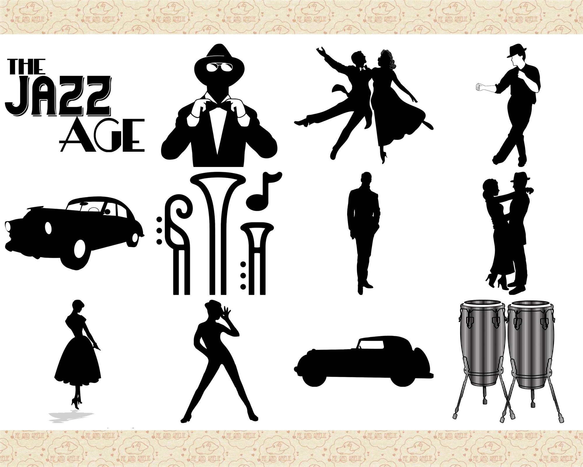 The Fabulous 40's Silhouettes AI EPS no Svg & PNG 1940s - Etsy