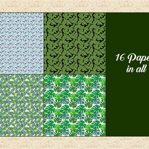 Tropical Patterns Digital Papers, Summer Wallpaper & Scrapbooking, Palm ...