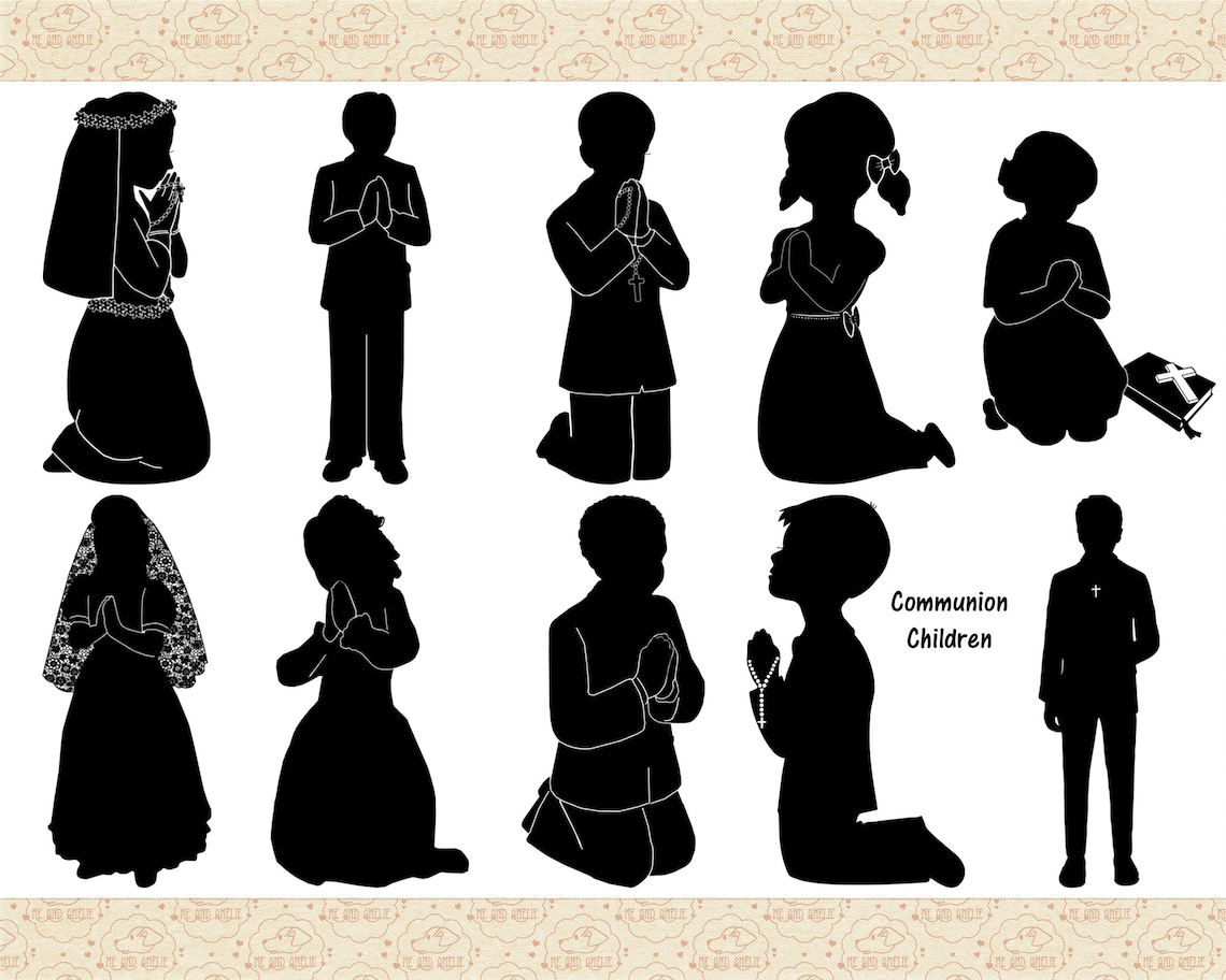First Communion and Confirmation Silhouettes AI EPS N0 Svg - Etsy
