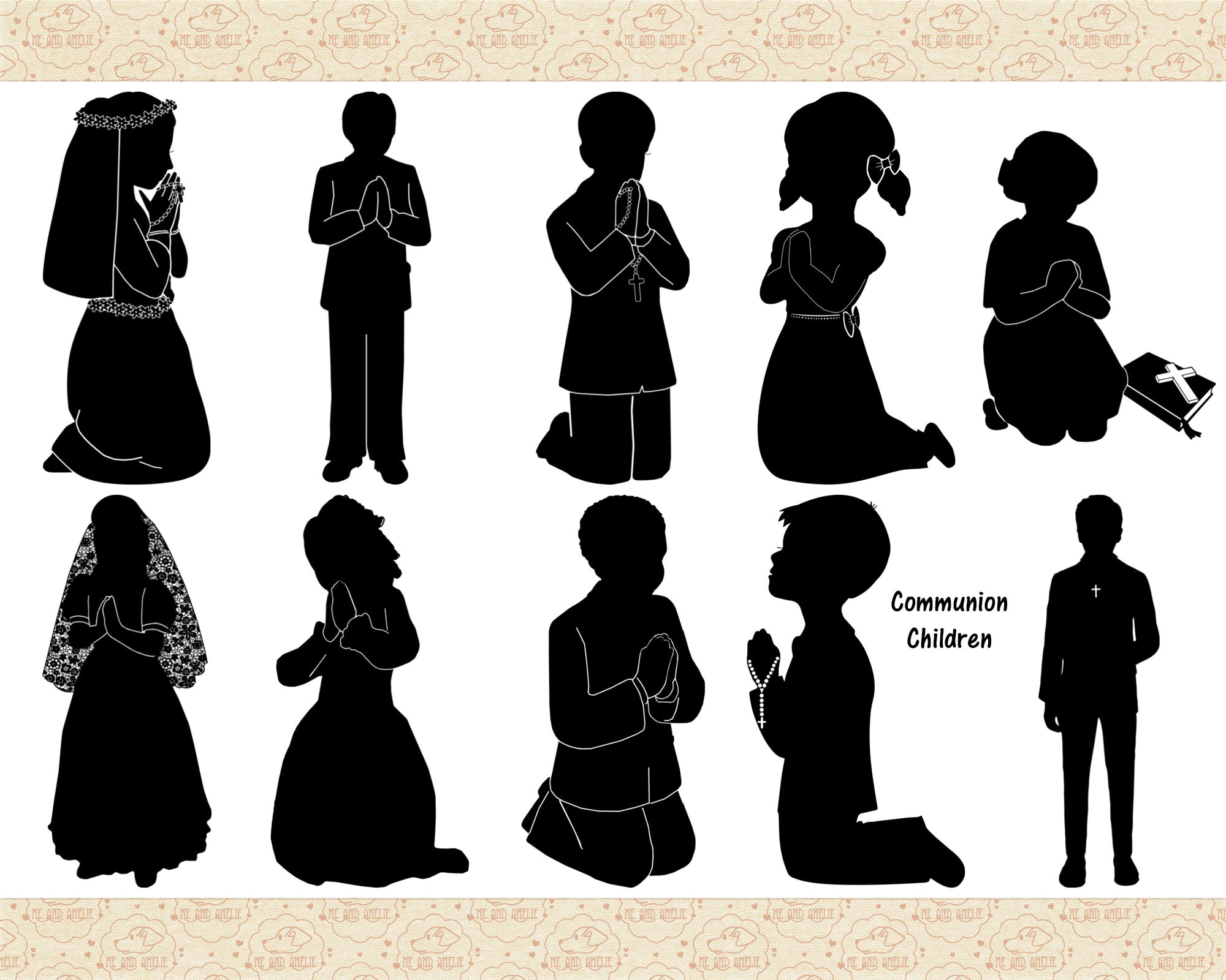 First Communion and Confirmation Silhouettes AI EPS N0 Svg - Etsy