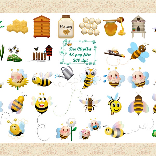 Bumble Bee Clipart - Etsy