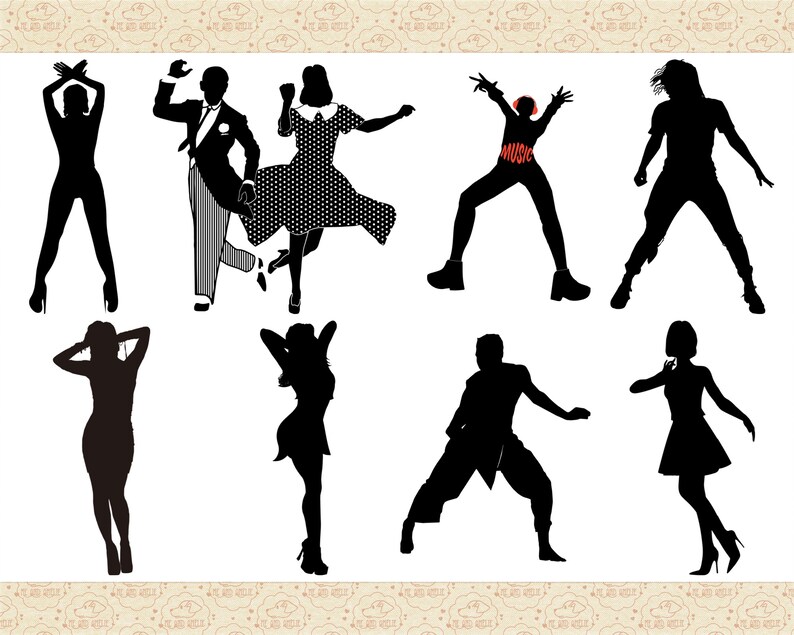 Dance Variety Vector Clip Art, Adobe Illustrator, EPS (no Svg) & PNG ...
