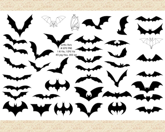 Halloween Bats AI EPS no Svg PNG Bat Clipart Halloween - Etsy Australia