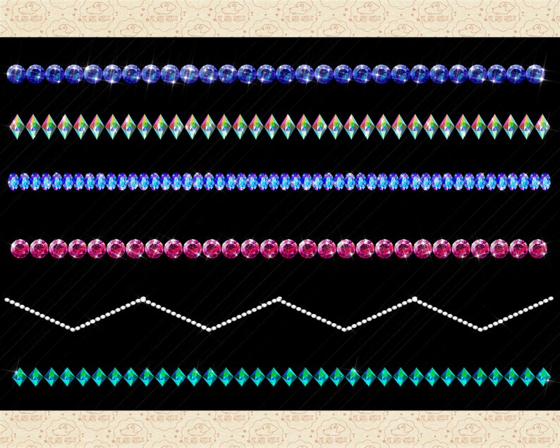 Gemstone Borders Clip Art Borders Frame Diamonds Clip Art - Etsy