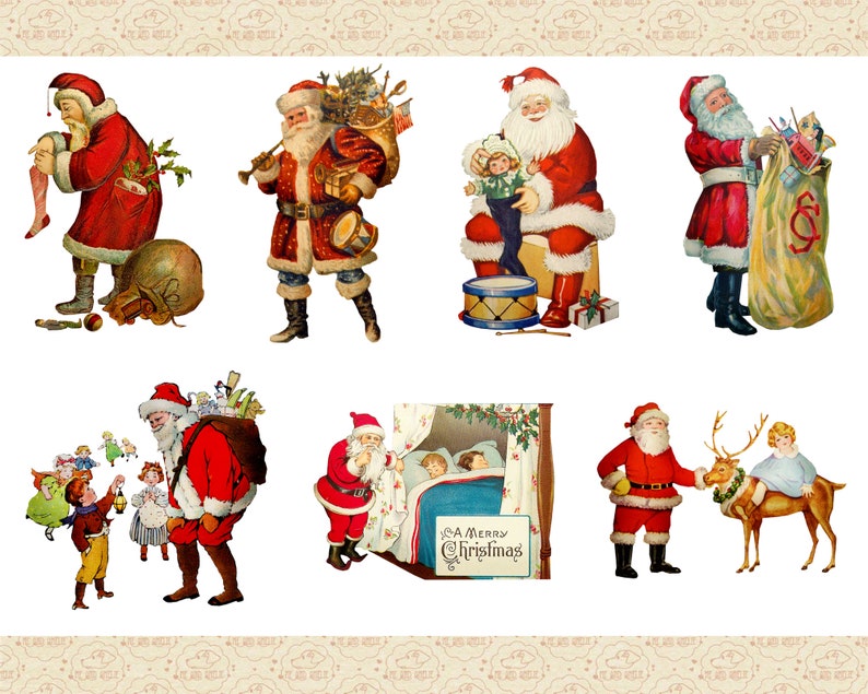 Vintage Santa Claus Clipart Christmas Clipart CC0 Public - Etsy