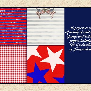 4th of July Digital Papers, Patriotic USA, Watercolor Independence Day ...