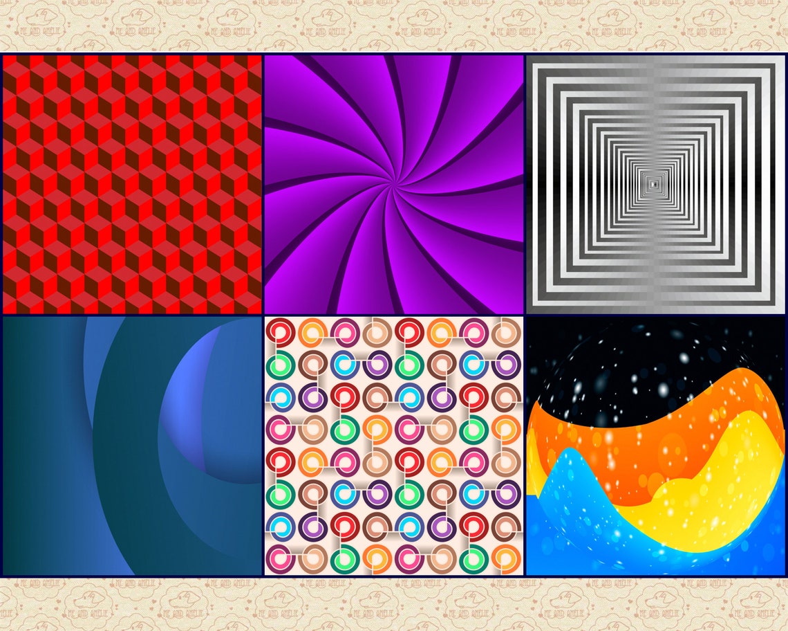 Abstract and Op Art Digital Paper Megapack Optical Illusion - Etsy