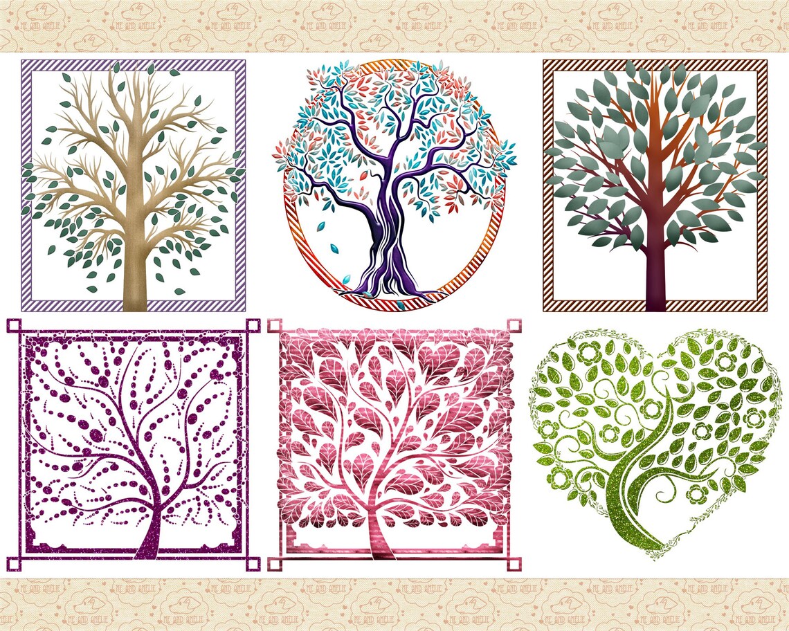 Tree of Life Silhouettes Cliparttree Logo Various - Etsy