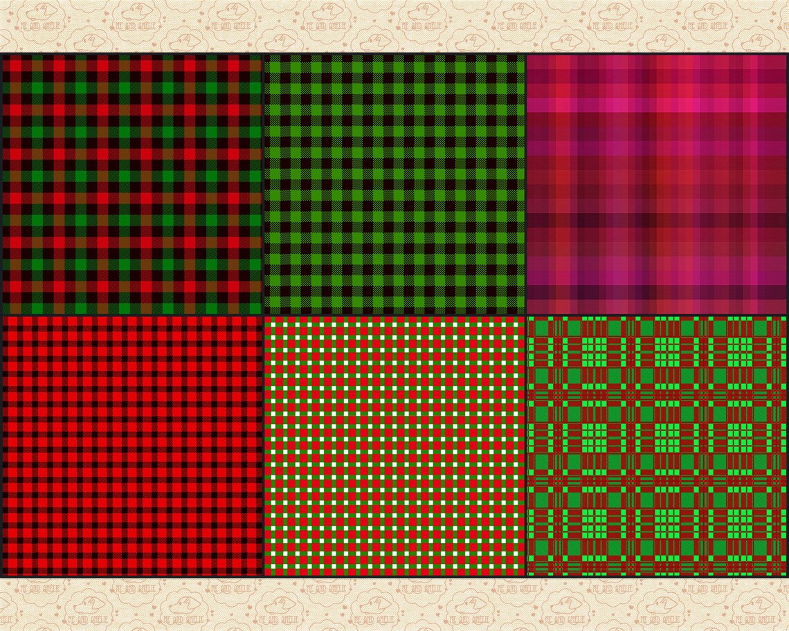 Christmas Buffalo Plaid Digital Paper Set, Farmhouse (digital Download ...