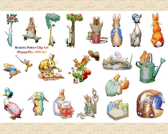 Beatrix Potter Restored Vintage Clip Art CC0 Public Domain - Etsy