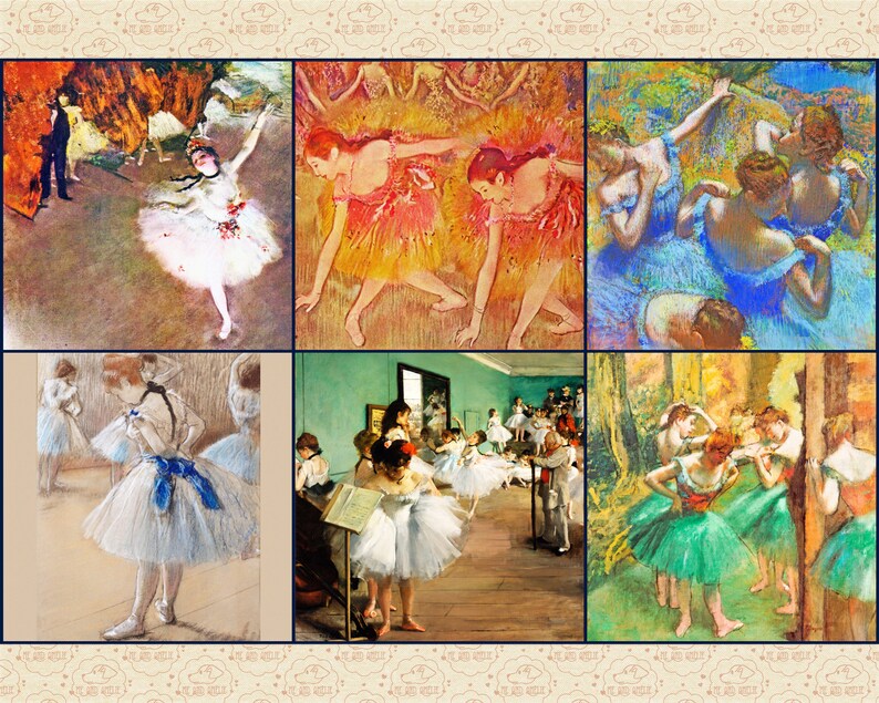 Edgar Degas Impressionist Paintings Digital Papers, Degas Pastels ...