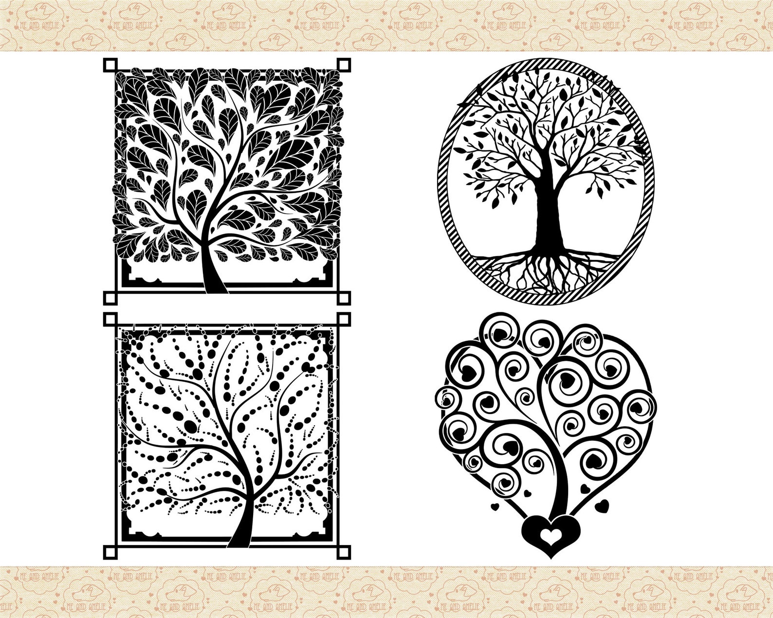 Tree of Life Silhouettes Part 2 AI vector & PNG they Are | Etsy