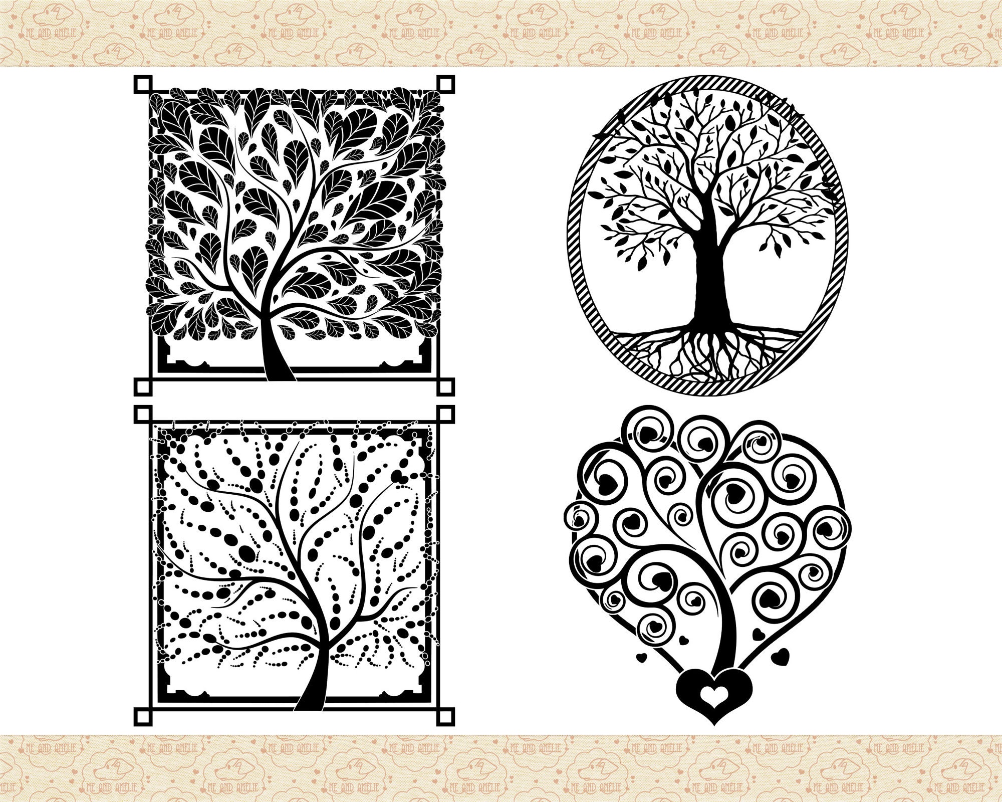 Tree of Life Silhouettes Part 2 AI vector & PNG they Are - Etsy