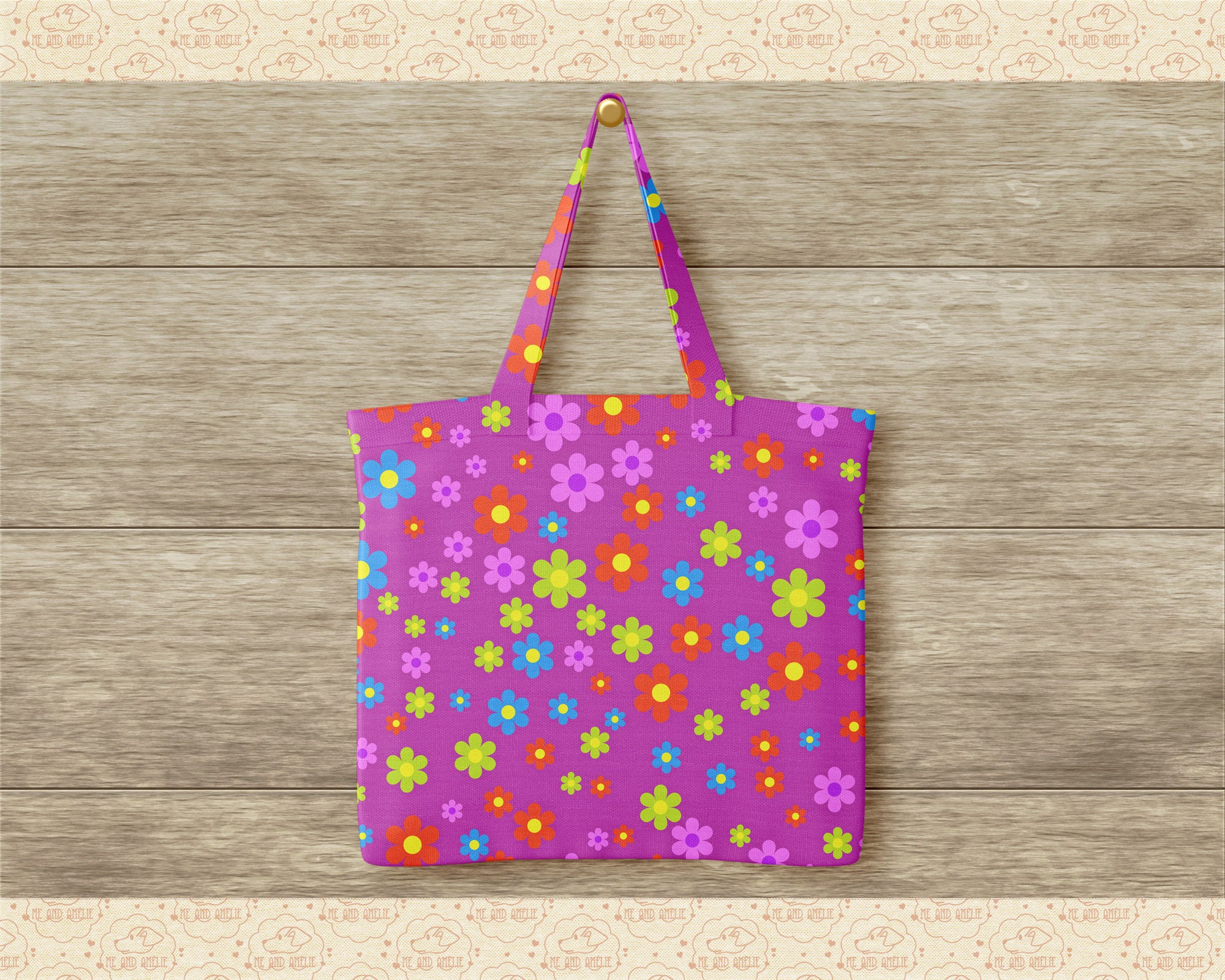 1960's Flower Power Retro Digital Papers, Hippie Floral Patterns, 1960s ...