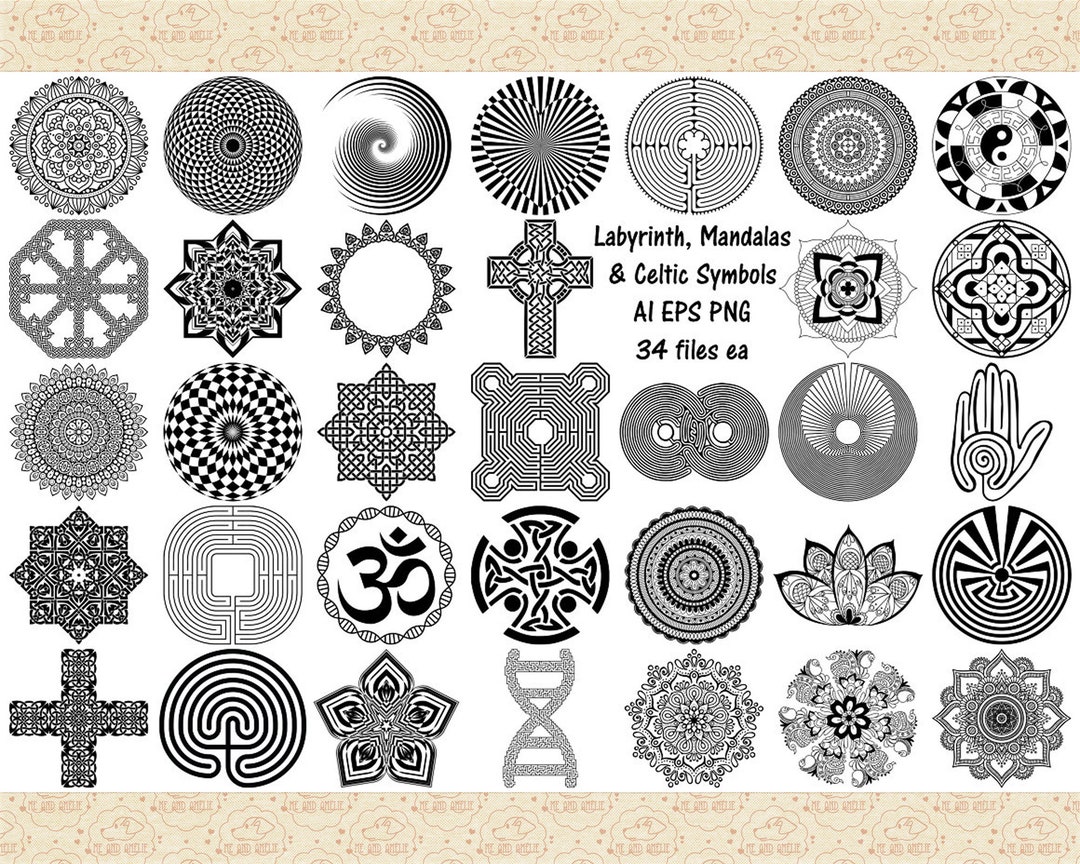 Mandala Labyrinth Celtic Vector Graphics, AI & PNG Clipart - Etsy