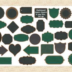 Chalkboard Labels Clip Art Labels Clip Art Chalkboard Clip - Etsy