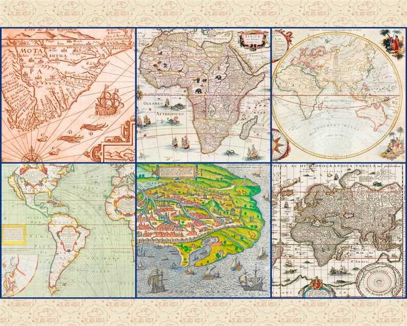 Vintage Maps Digital Papers CC0 Public Domain Papers Old Map - Etsy