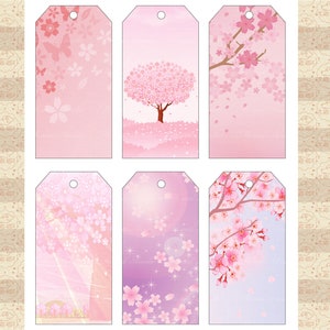 Cherry Blossom Gift Tag Collage Sheet, Japanese Sakura, Gift Card ...