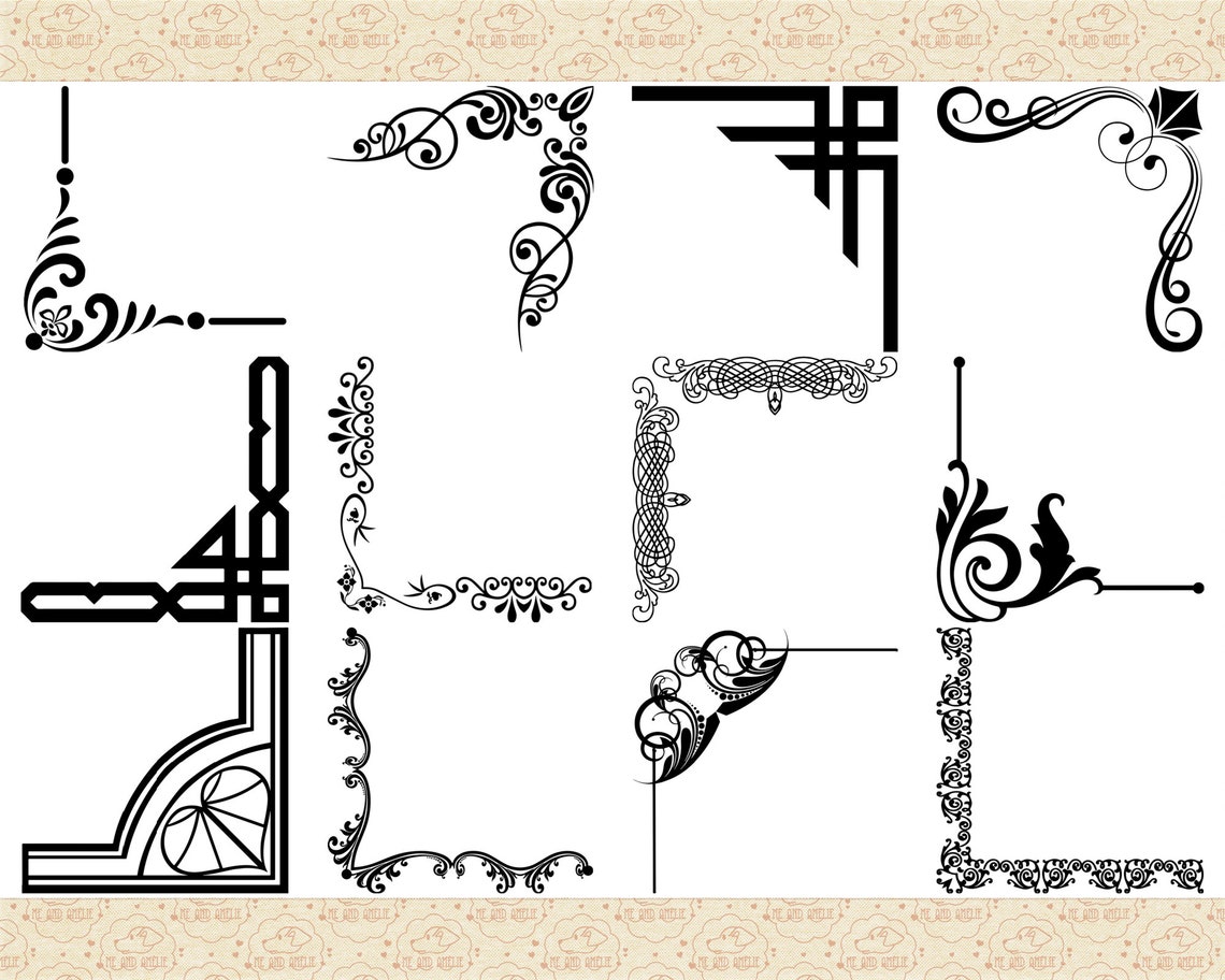 Corner Clipart AI EPS no Svg & PNG Ornamental Corner Art | Etsy