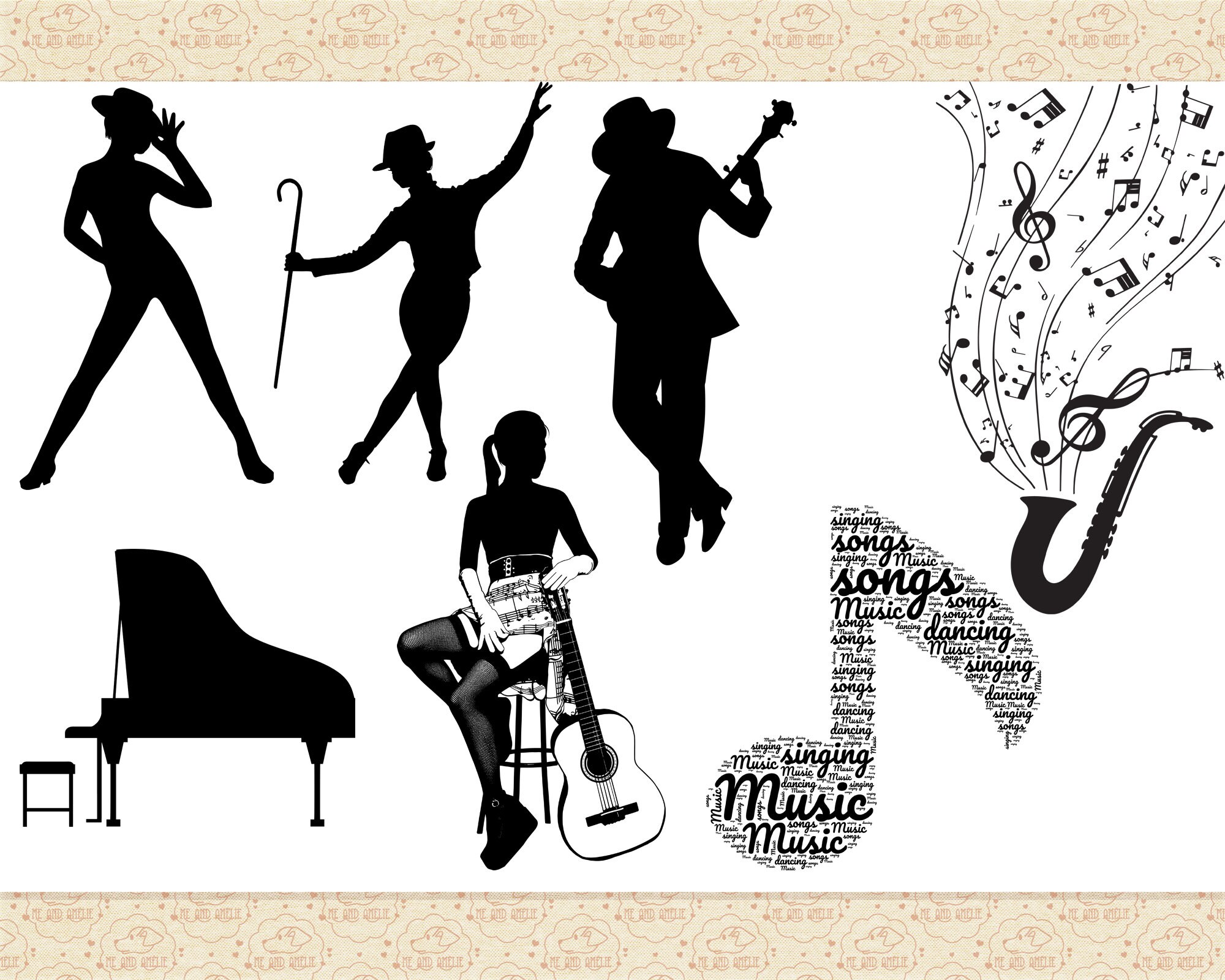 Jazz Variety AI EPS PNG no Svg Retro Jazz Musicians - Etsy