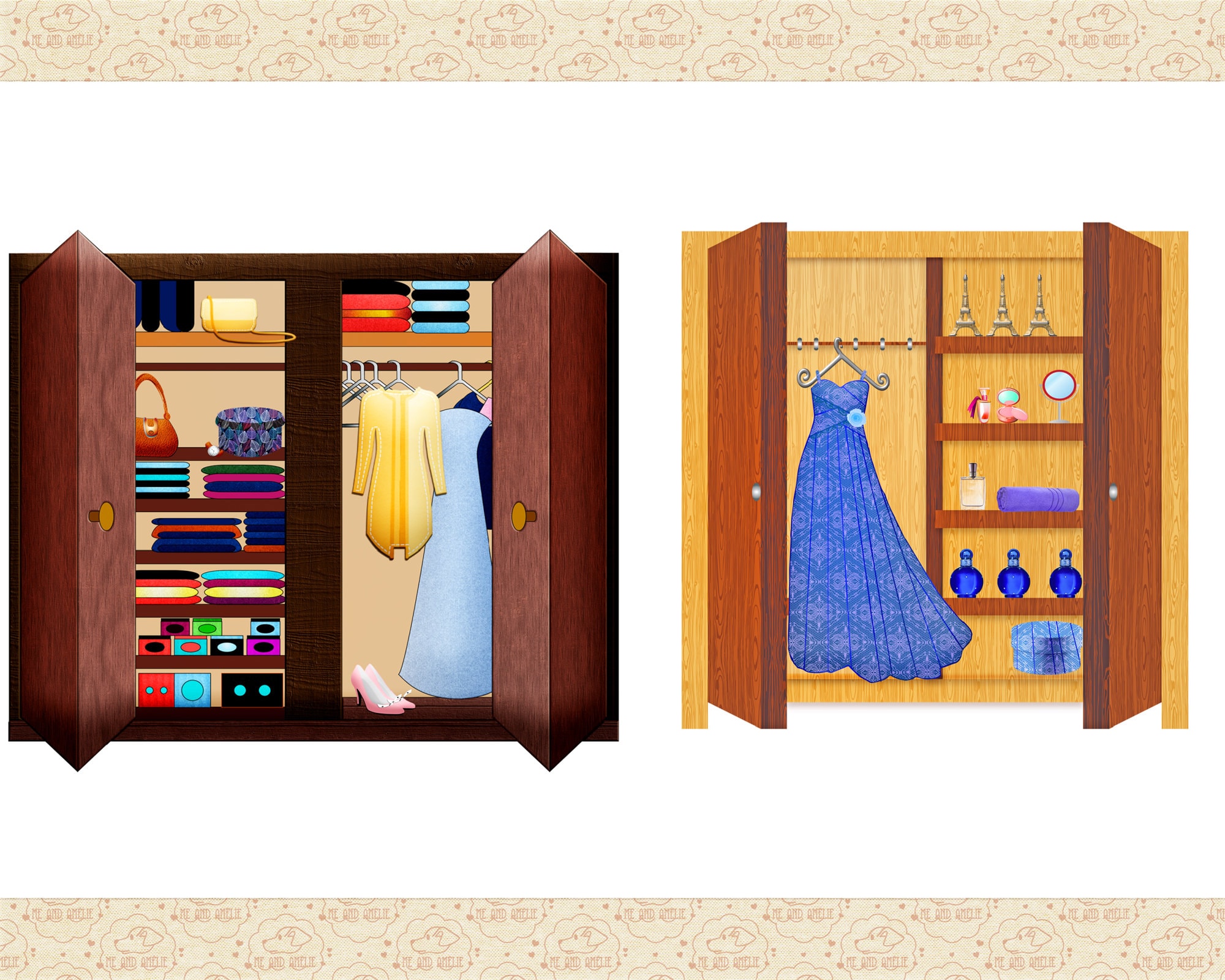 Closet Clipart Wardrobe Clipart Women's Closet Clipart - Etsy Australia