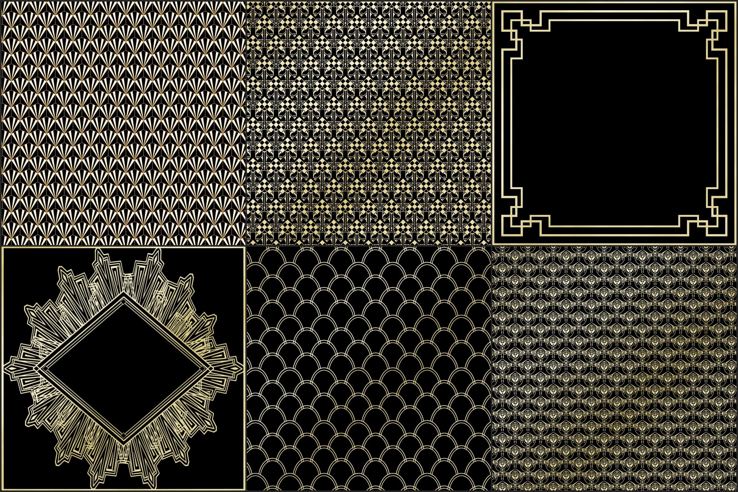 Art Deco Gold Foil Digital Papers, Gatsby Style (digital Download) - Etsy