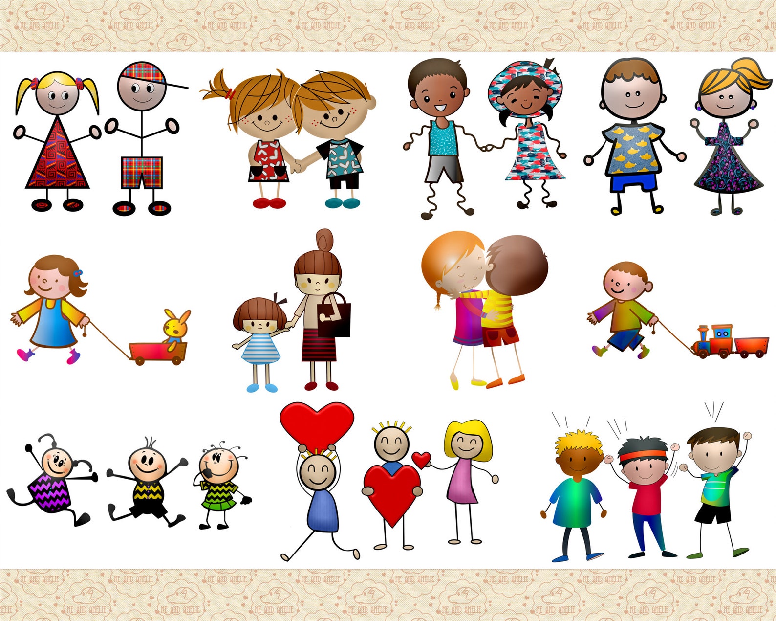 Stick Figures of Many Types Clip Artpeople Stick - Etsy