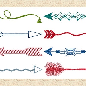 Glitter Colorful Arrows Clipart, Bohemian Clipart, Tribal Clipart ...