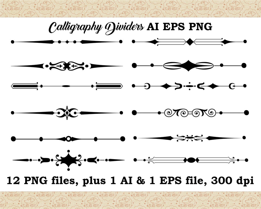 SALE, Special Price, Only 99 Cents, Calligraphy Dividers AI EPS (no Svg ...