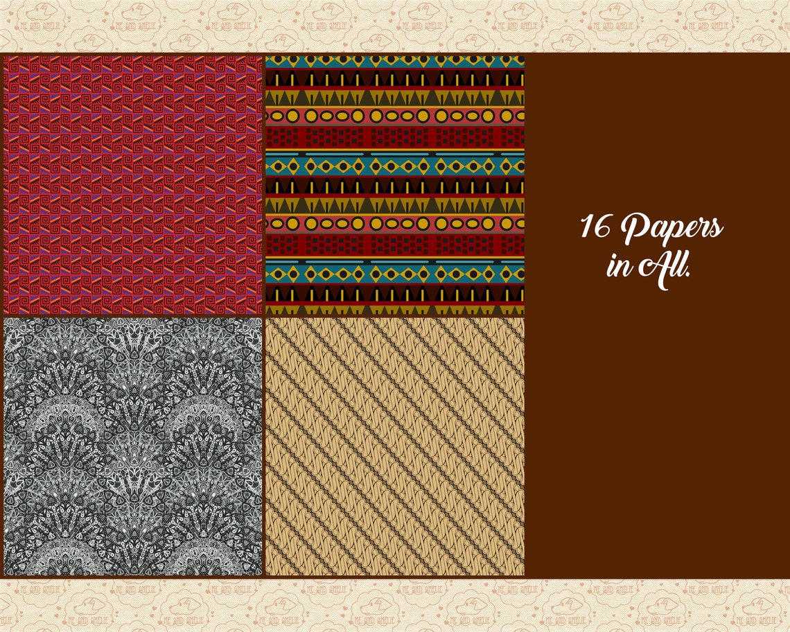 Boho Tribal Digital Papers Southwestern Patterns Bohemian - Etsy