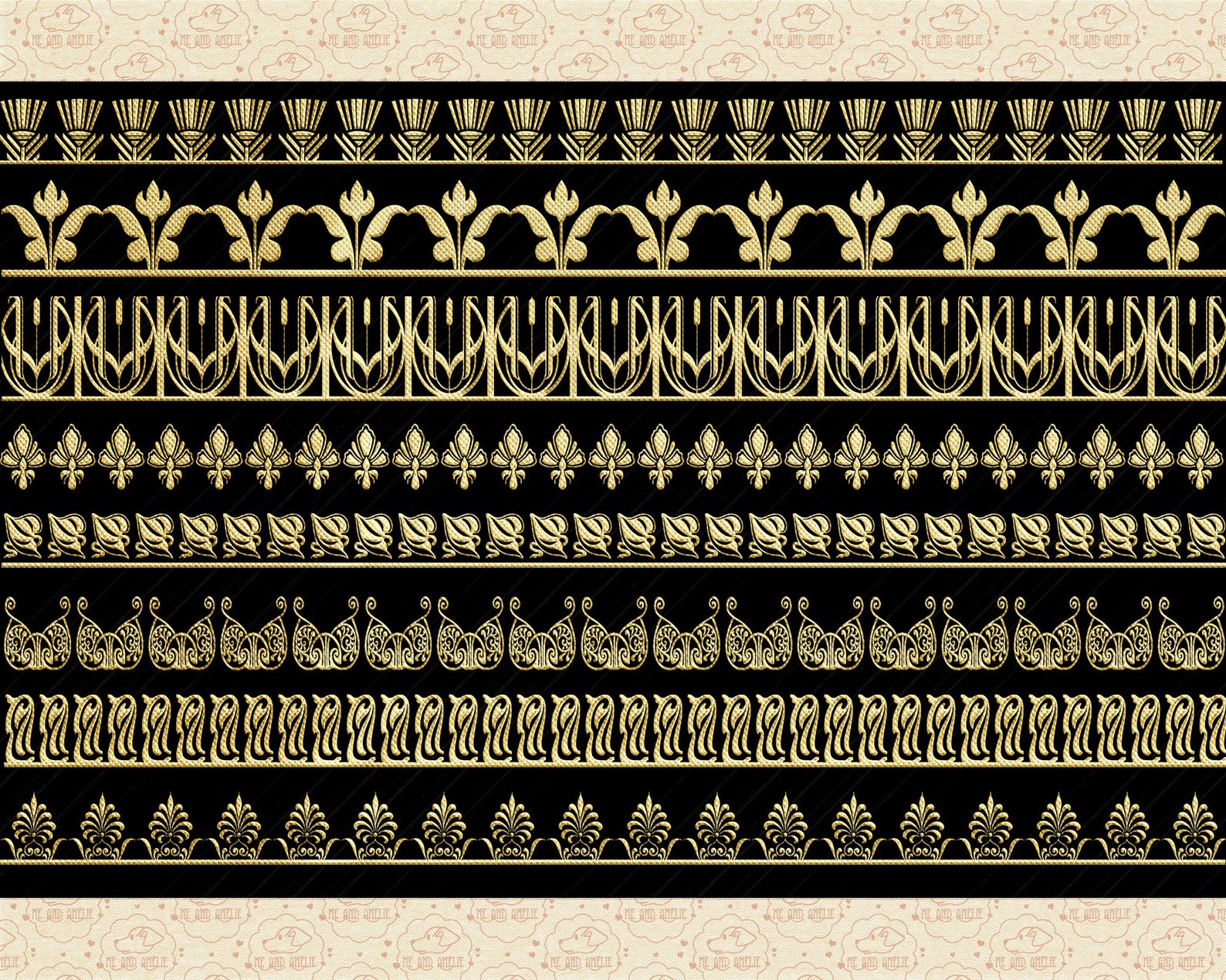 Art Nouveau Gold Foil Dividers Clip Art Gold Foil Borders - Etsy