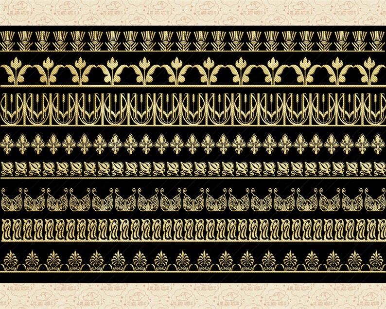 Art Nouveau Gold Foil Dividers Clip Art Gold Foil Borders - Etsy